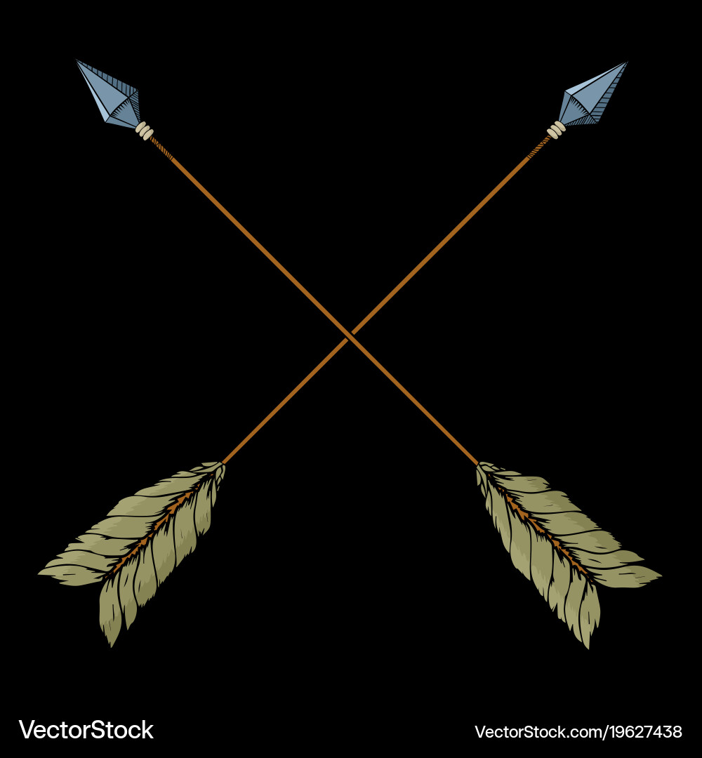 Crossed indian arrows Royalty Free Vector Image