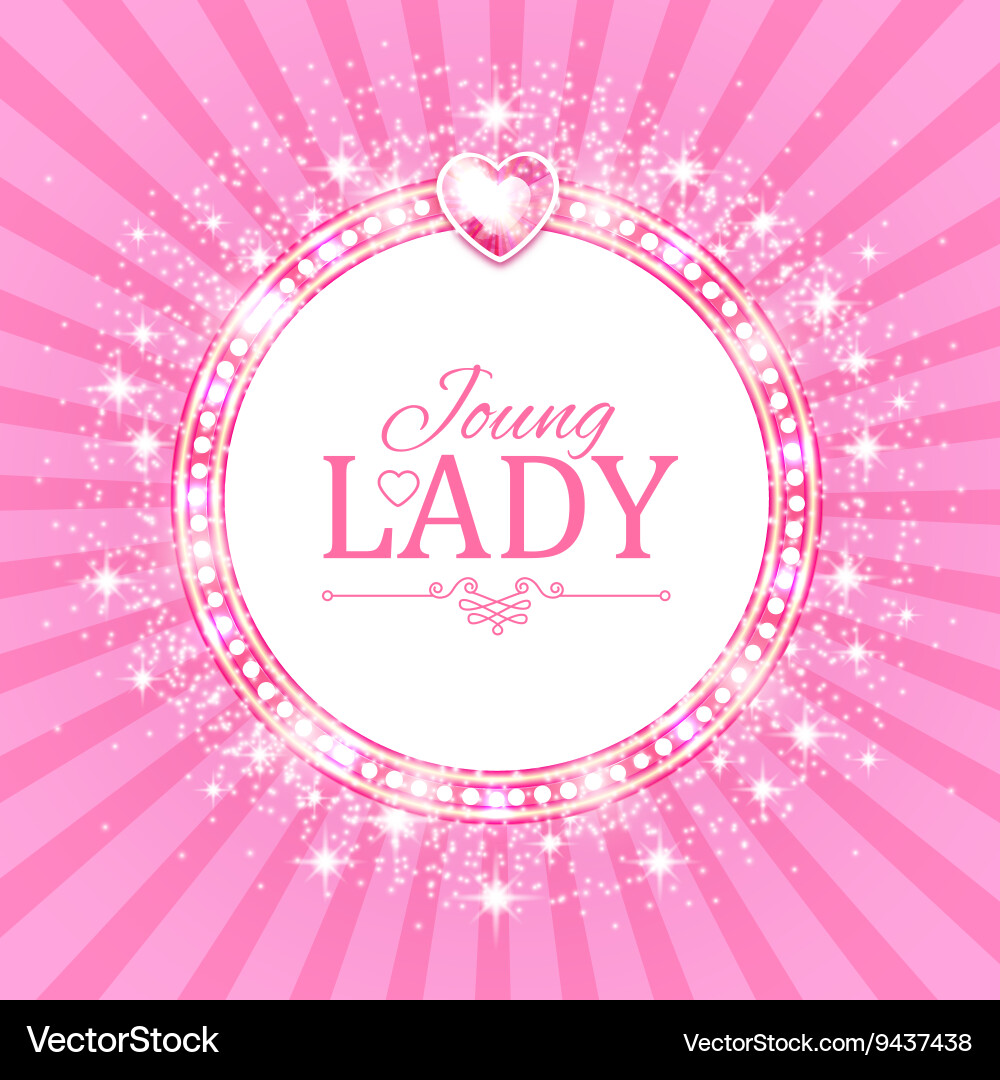 Cute pink banner for princess Royalty Free Vector Image