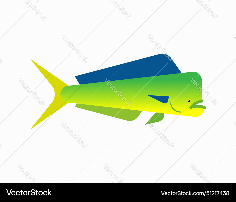Dorado fish isolated mahi saltwater Royalty Free Vector