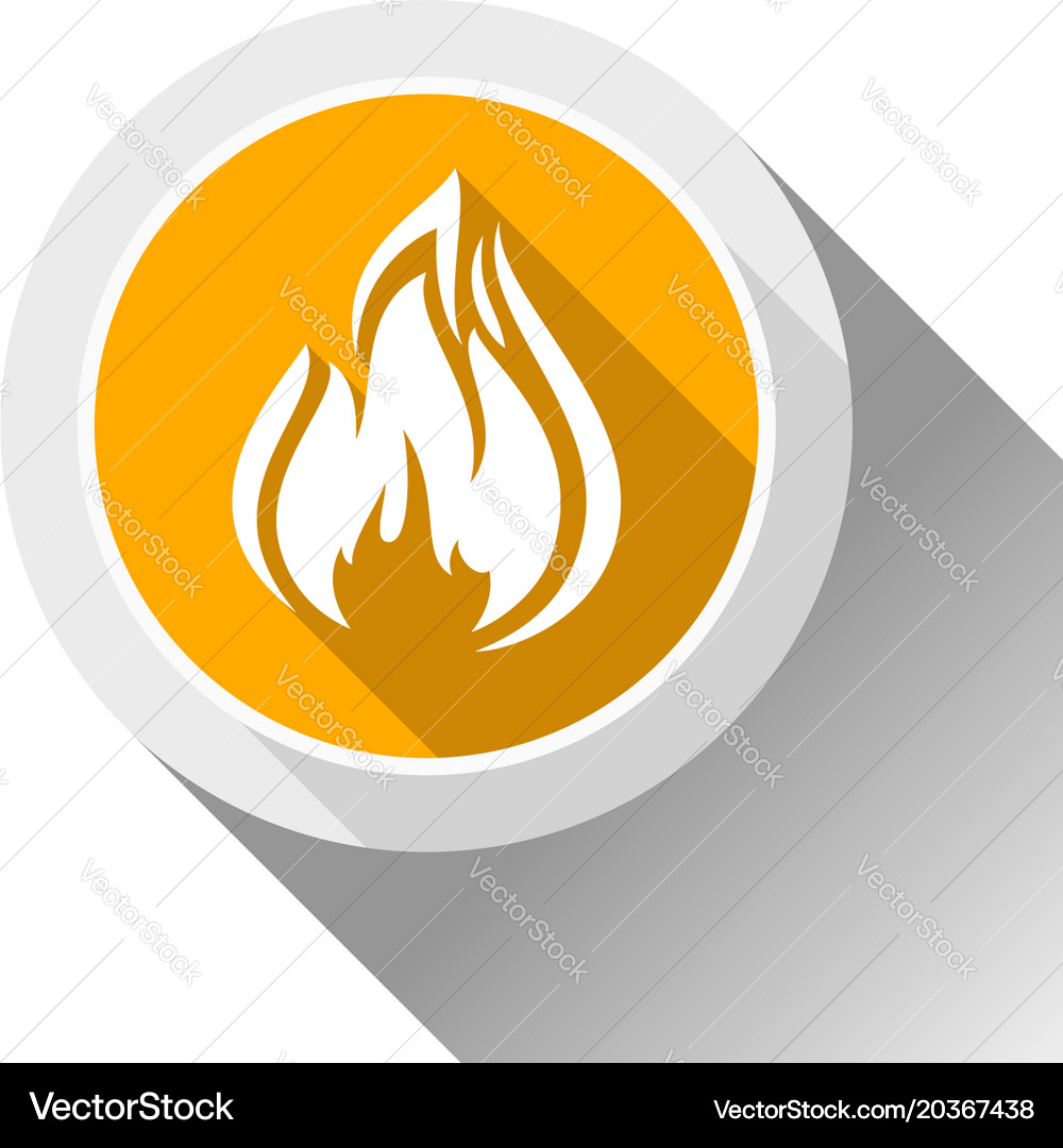 Fire flames button Royalty Free Vector Image - VectorStock