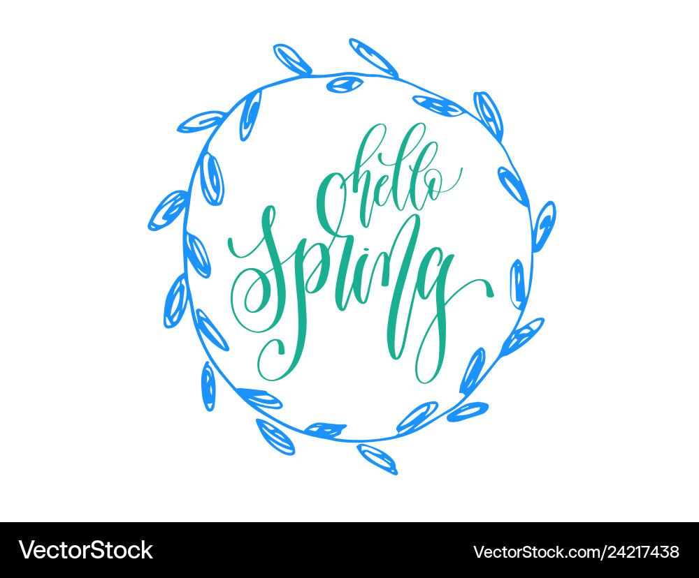 Hello spring hand lettering inscription Royalty Free Vector