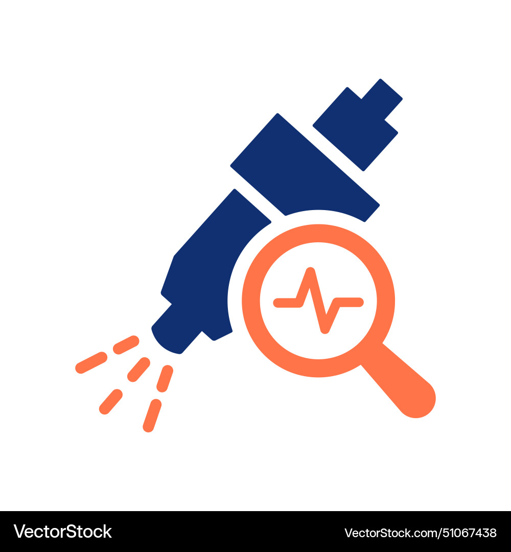 Injector diagnostics icon on white background Vector Image