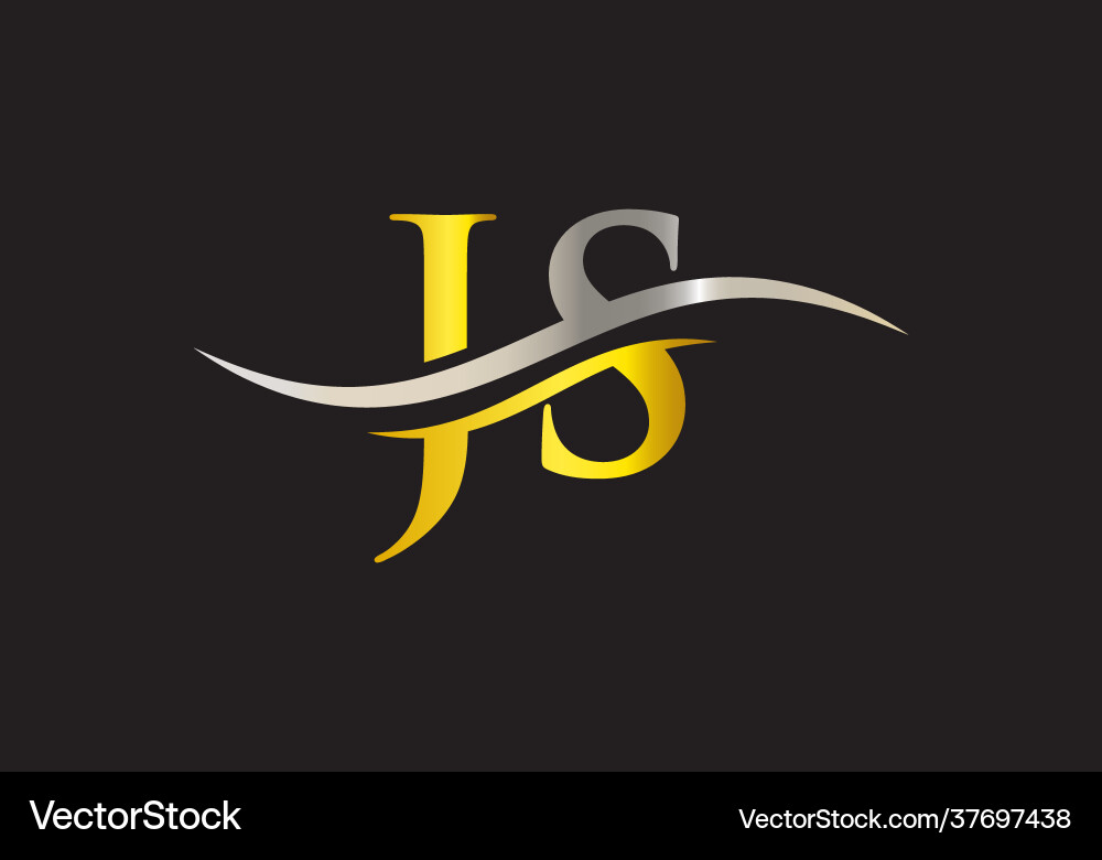JS Swoosh Wave Logo Royalty Free Vector Image - VectorStock