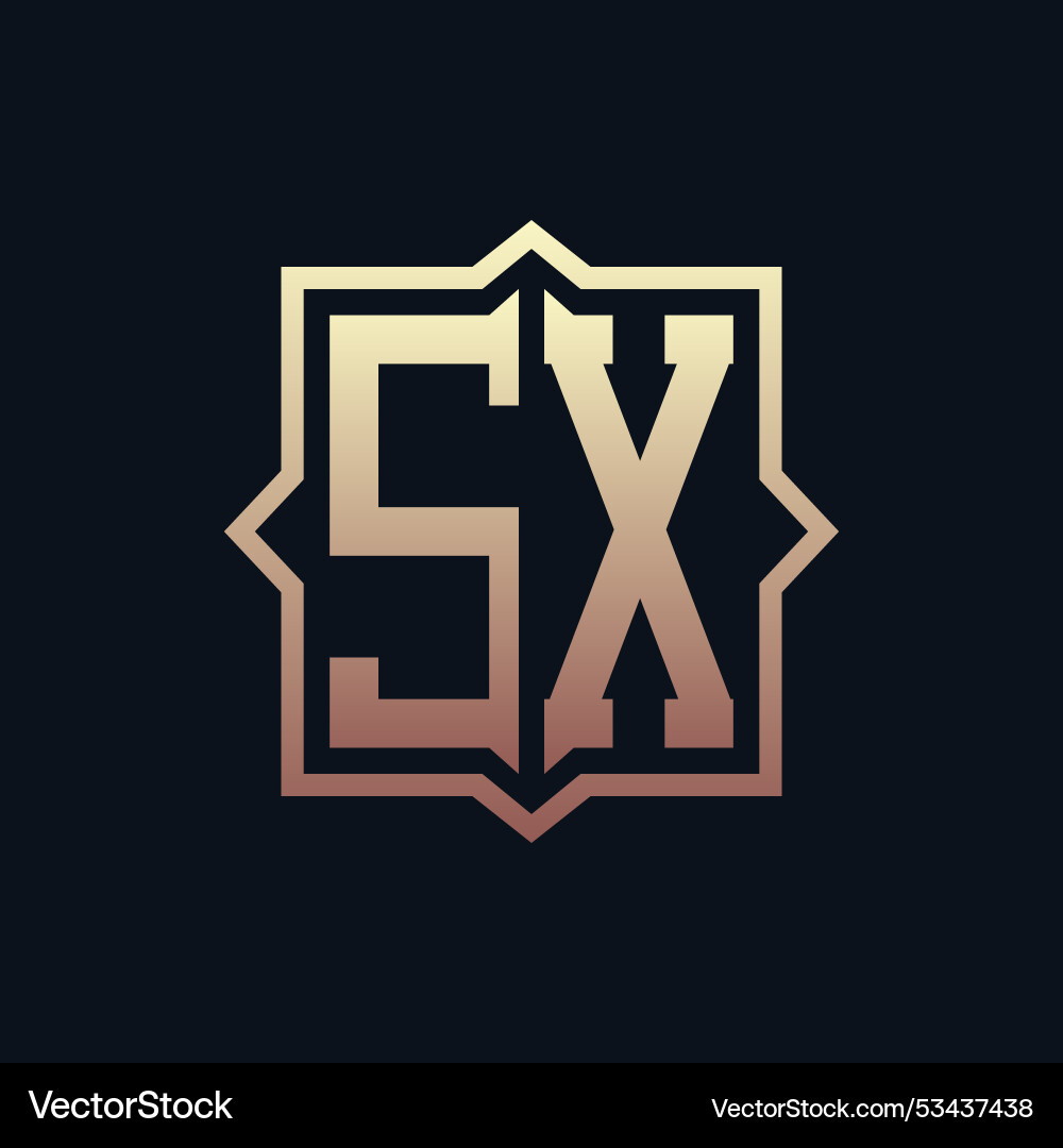 Luxury initial sx monogram logo design elegant Vector Image