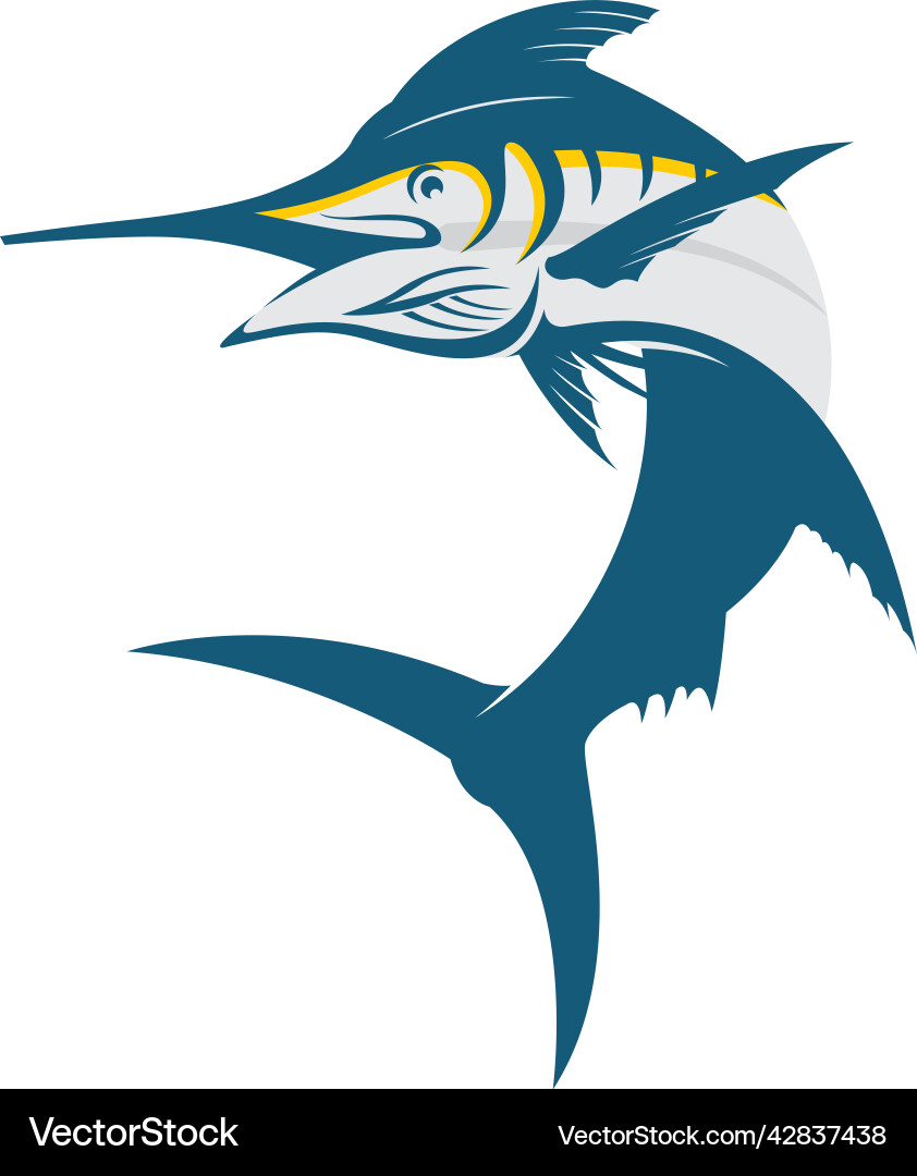 Marlin fish fishing template Royalty Free Vector Image
