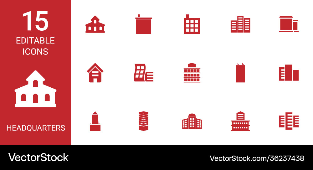 Modern Headquarters Icons Royalty Free Vector Image