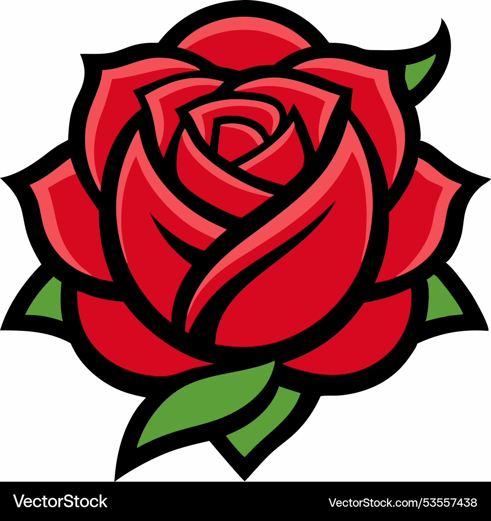 Modern red rose icon art Royalty Free Vector Image