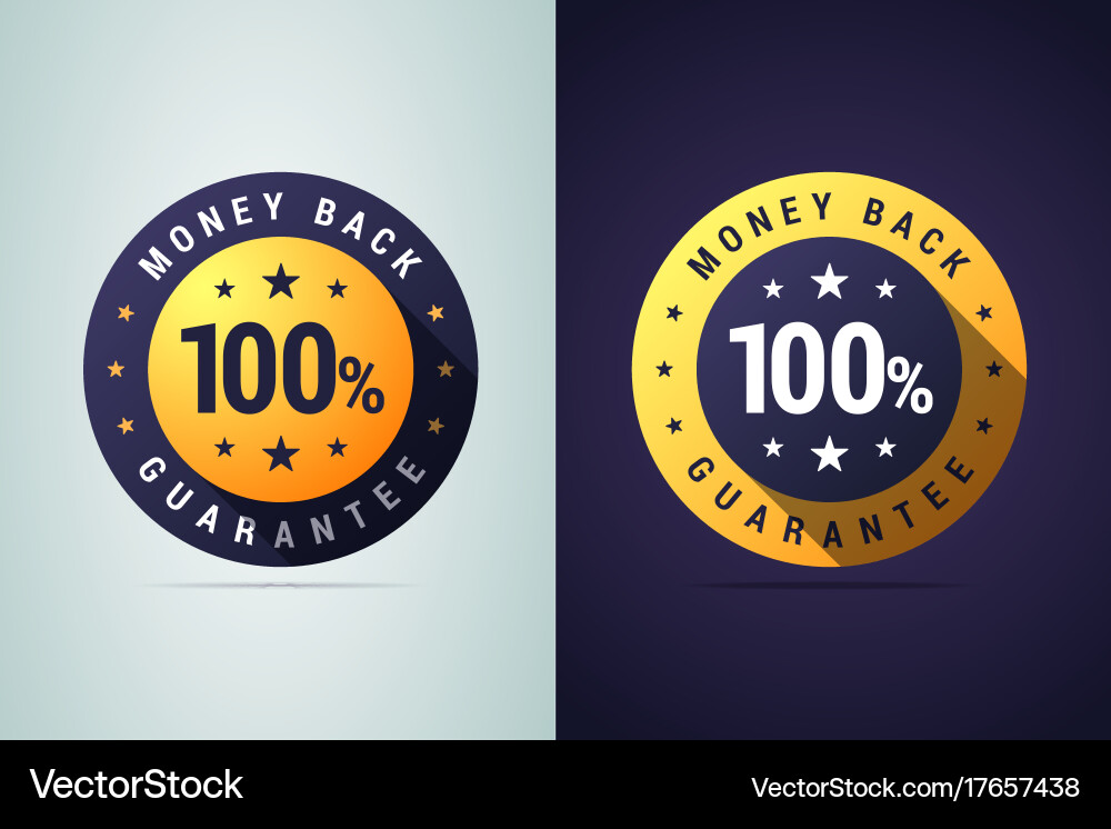 Money back guarantee badge Royalty Free Vector Image