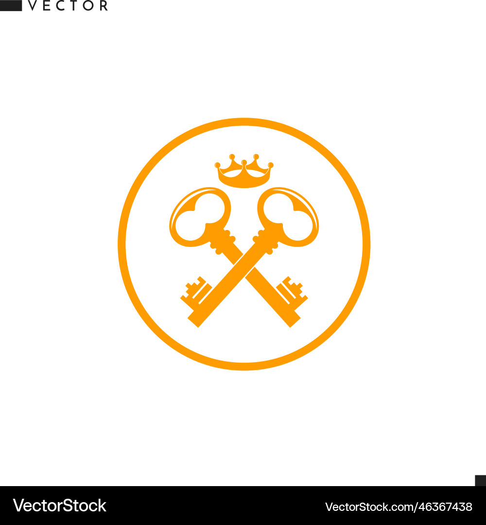 Old keys with crown sign Royalty Free Vector Image