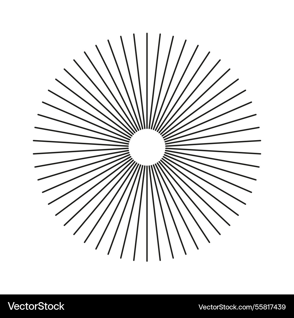Circle burst sunburst element starburst radial Vector Image