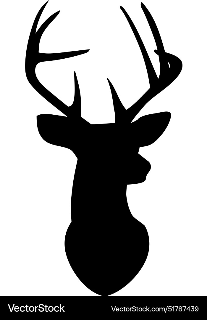 Deer head silhouette Royalty Free Vector Image
