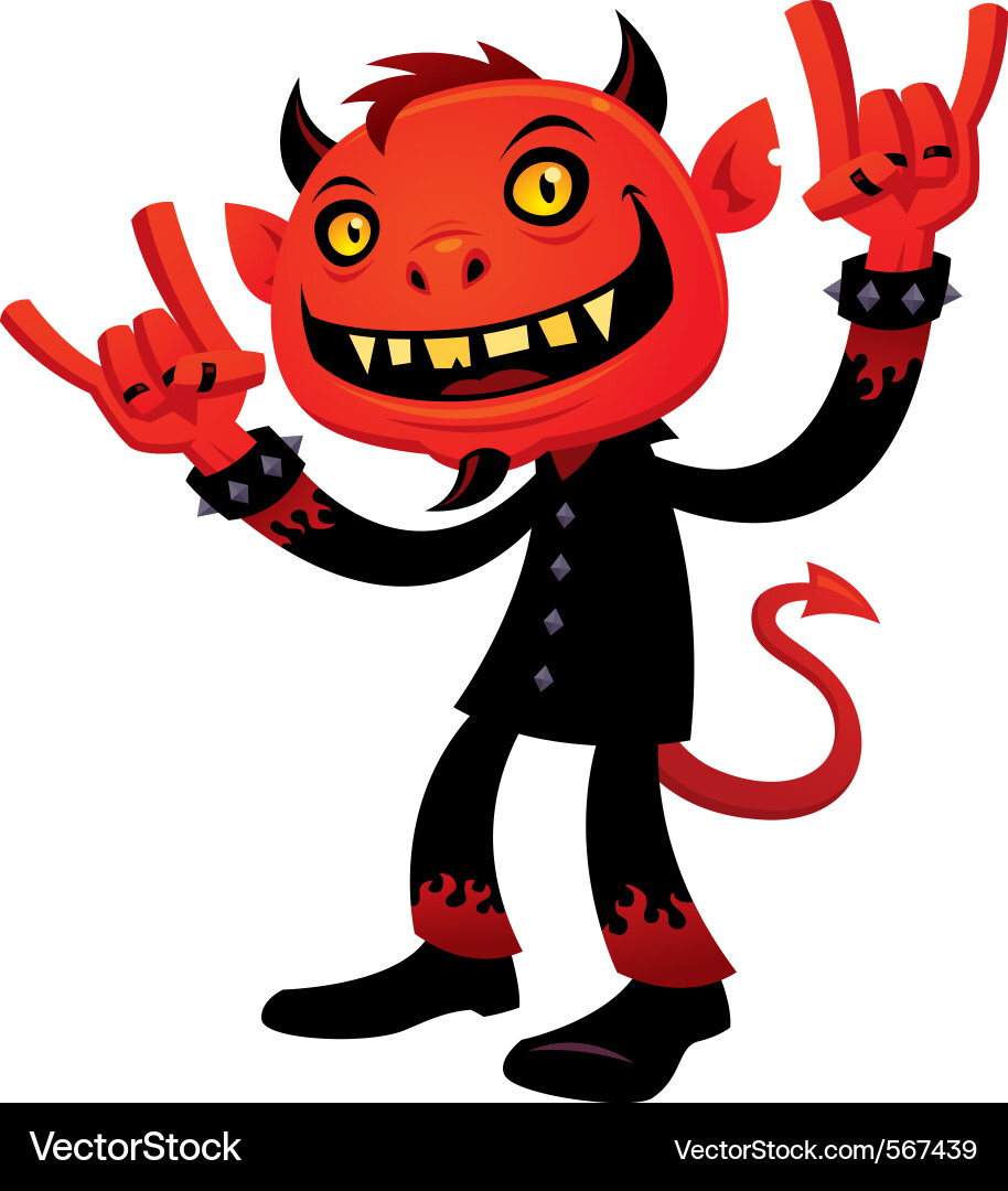 Heavy metal devil Royalty Free Vector Image - VectorStock