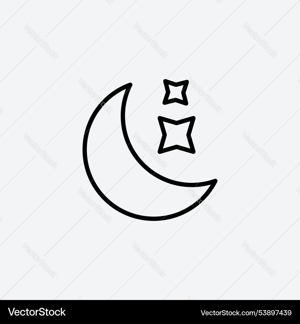 Moon stars icon set Royalty Free Vector Image - VectorStock