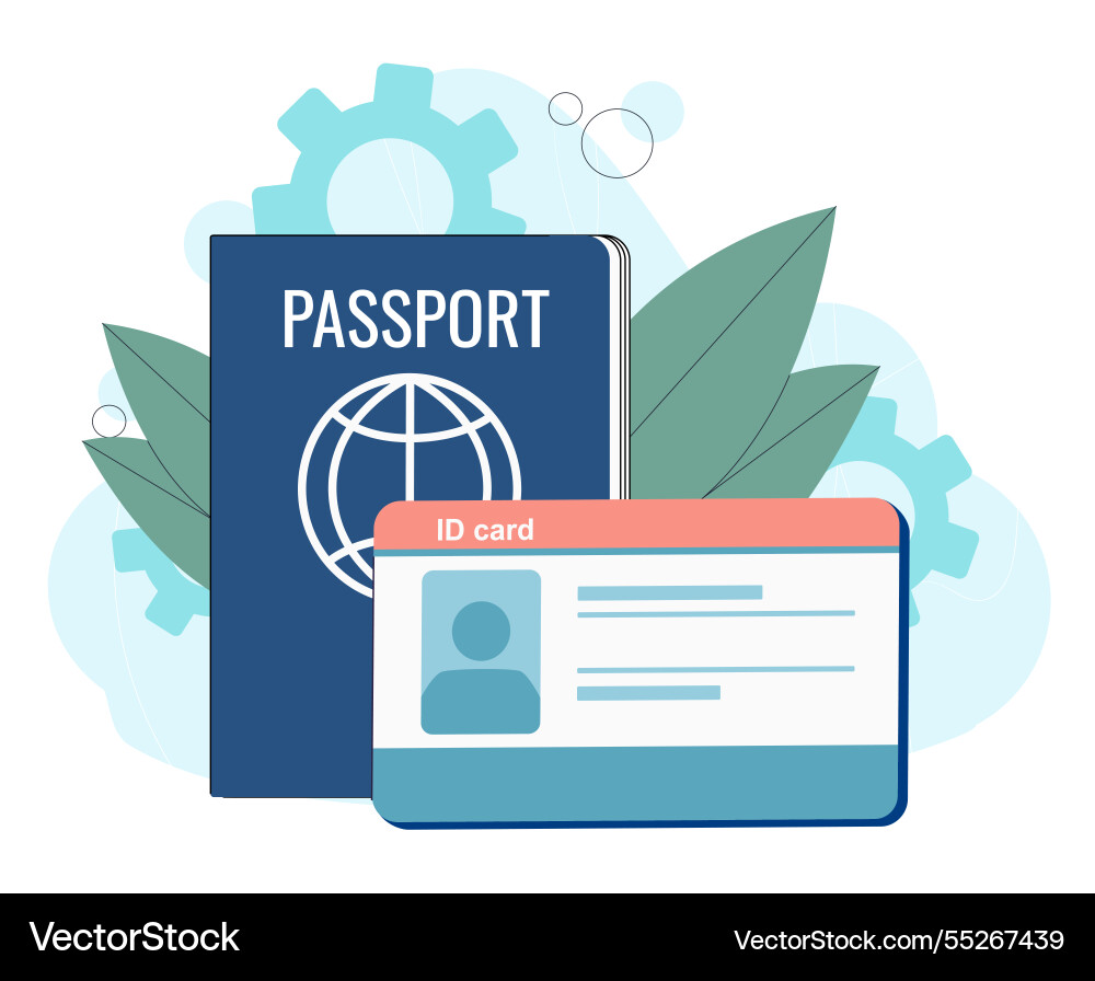 Passport and id card personal documents Royalty Free Vector