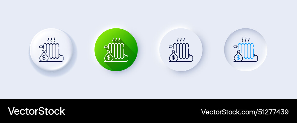 Radiator line icon heat con sign Royalty Free Vector Image