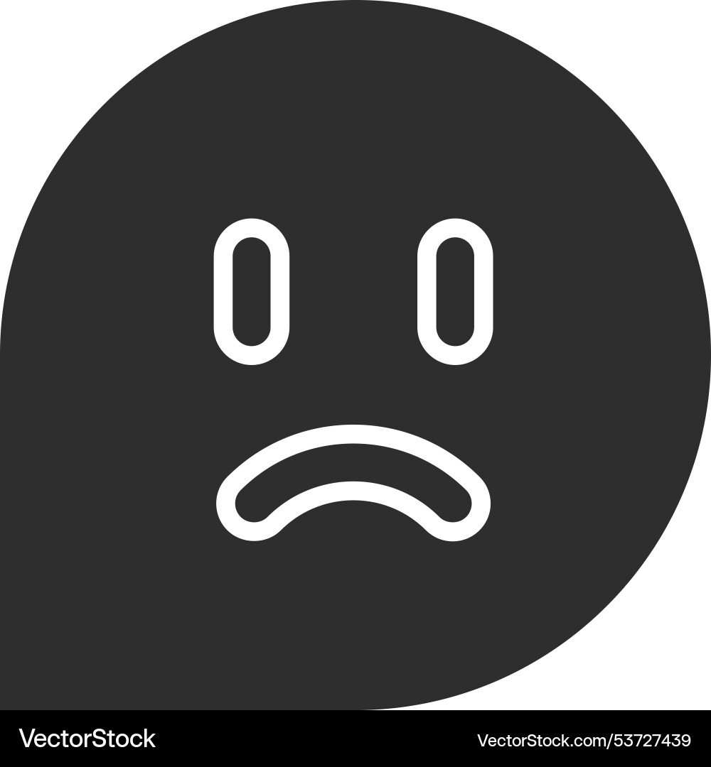 Sad chat message icon black comic bubble symbol Vector Image