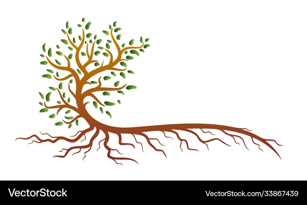 Stylized Tree Roots Symbol Royalty Free Vector Image