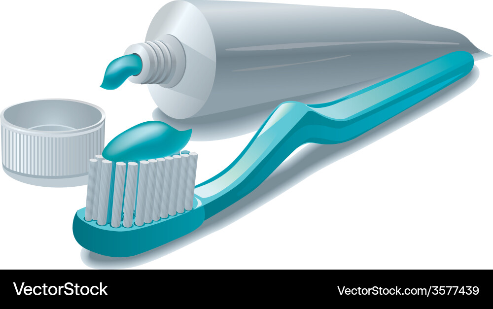 Toothpaste and toothbrush Royalty Free Vector Image