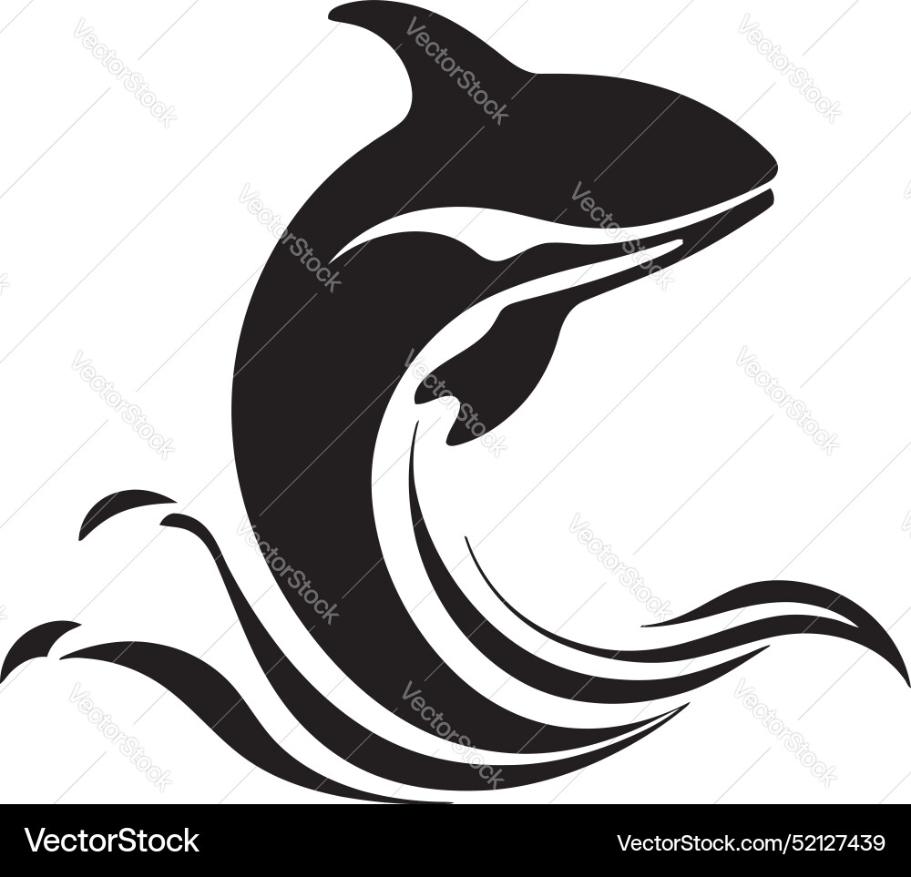 Wave whisperer emblematic whale icon azure Vector Image
