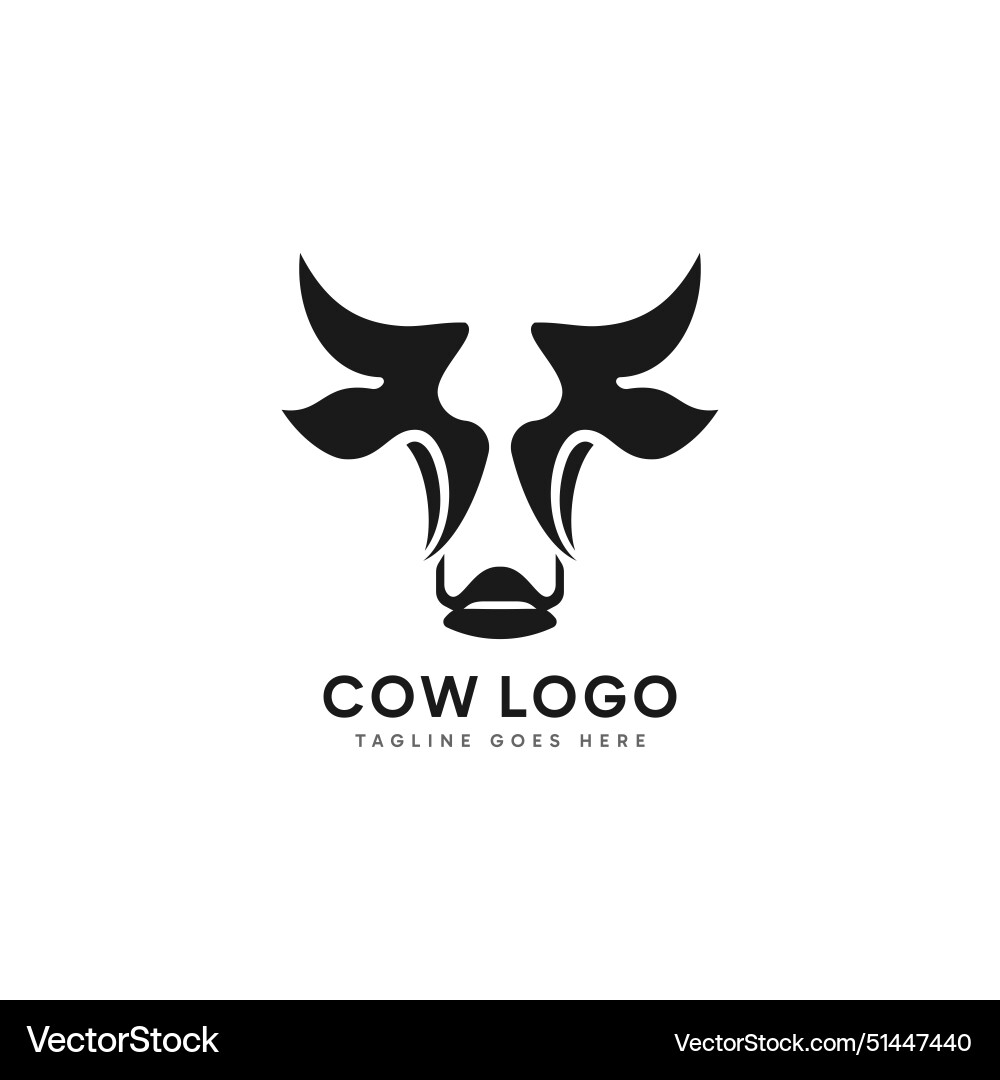 Abstract minimalist cow logo design template Vector Image