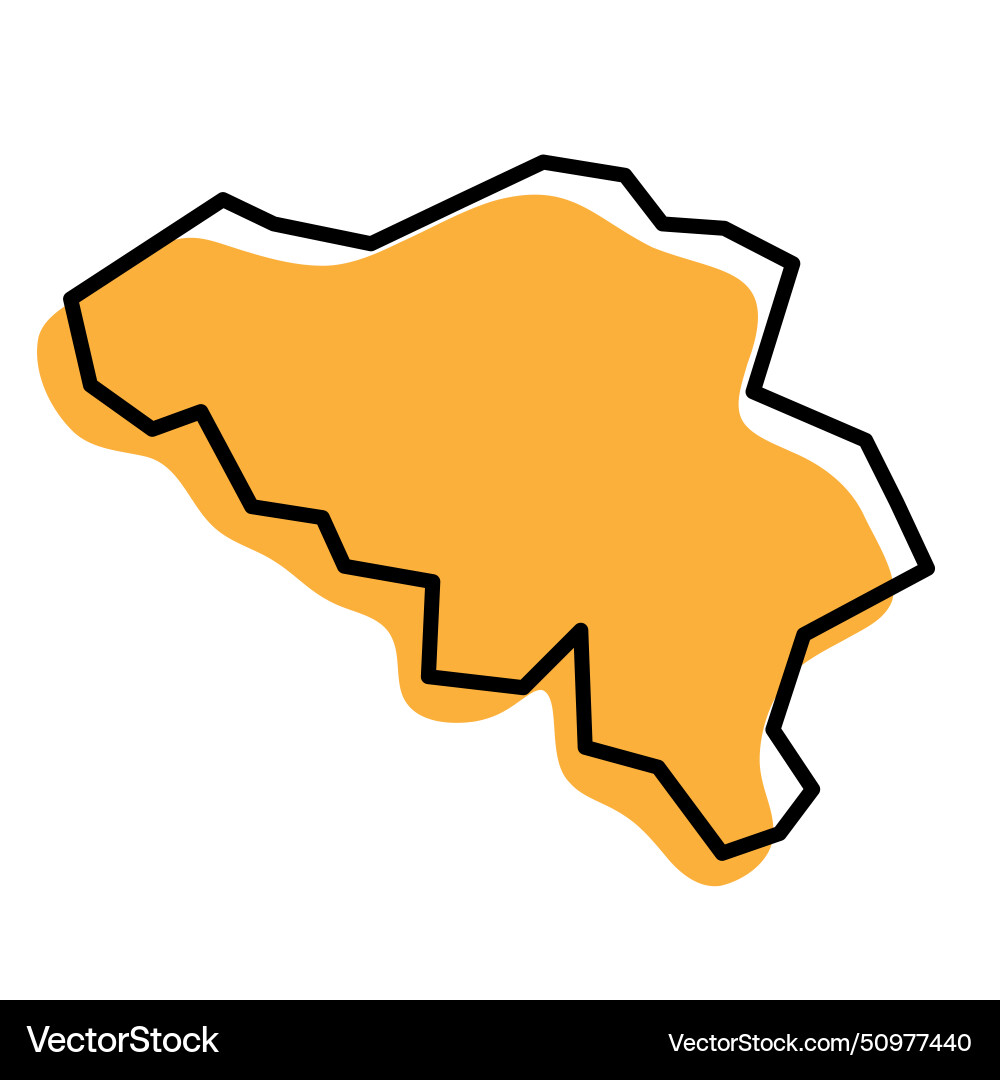 Belgium simplified map Royalty Free Vector Image