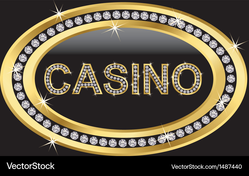 Casino Sign with Sparkling Decorations Royalty Free Vector