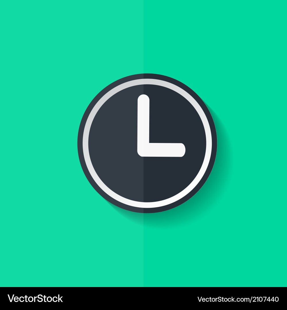 Clock web icon button time symbol flat design Vector Image