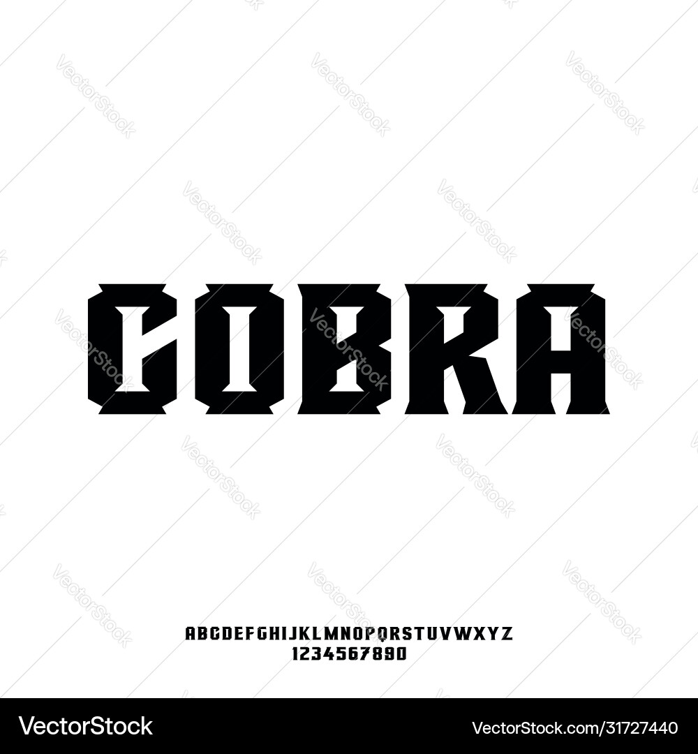 Coobra elegant font set Royalty Free Vector Image