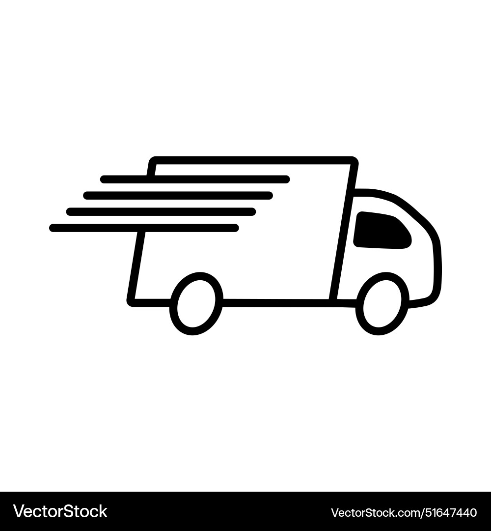 Fast delivery truck line icon fast Royalty Free Vector Image
