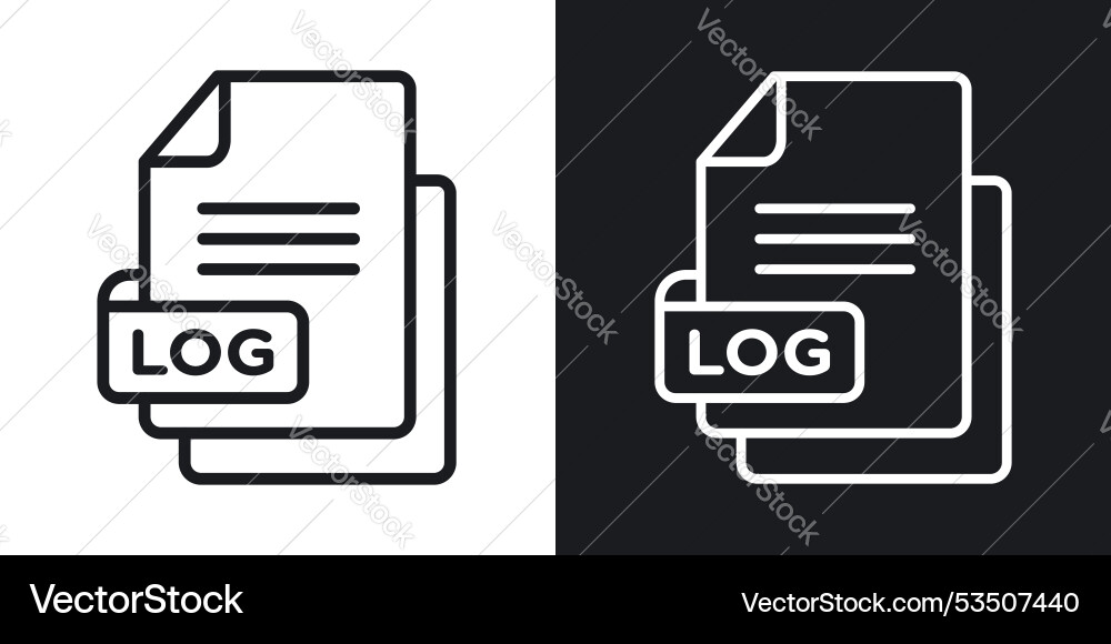 Log fileline in thin line black color flat simple Vector Image