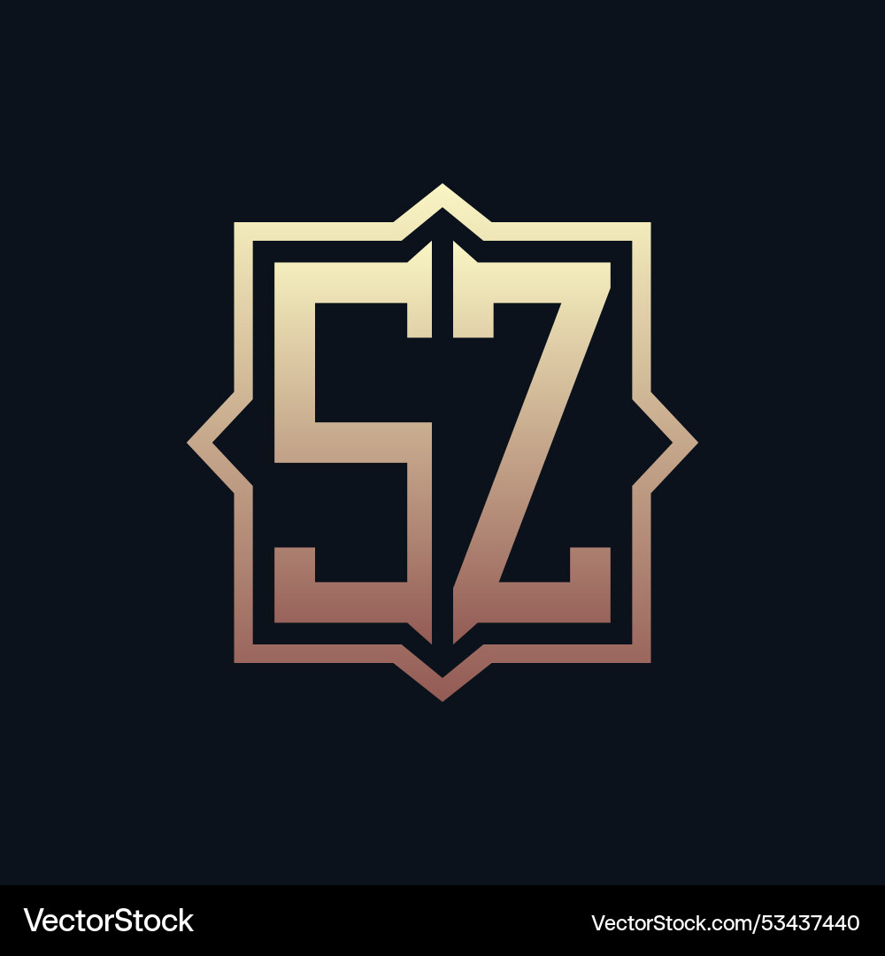 Luxury initial sz monogram logo design elegant Vector Image