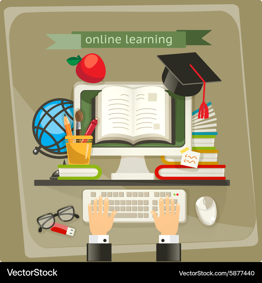 Online learning Royalty Free Vector Image - VectorStock