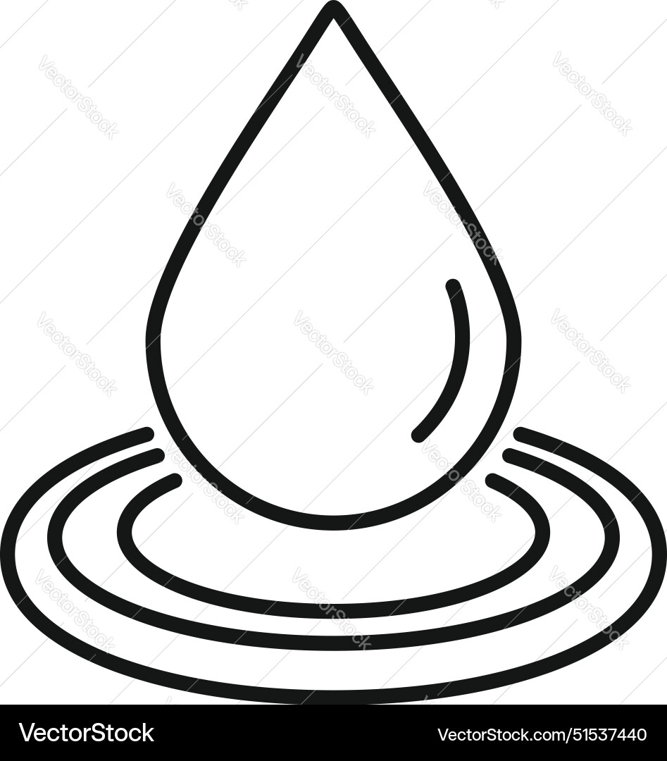 Simple water drop line art icon Royalty Free Vector Image