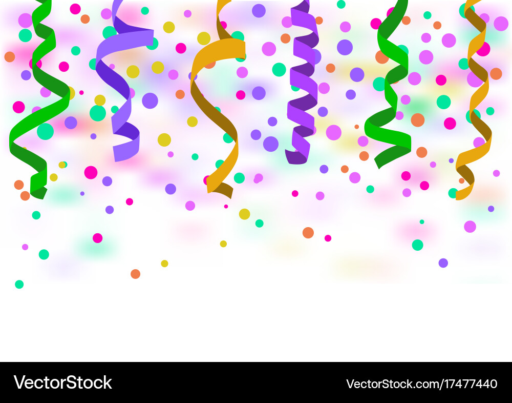 Streamers and confetti background Royalty Free Vector Image