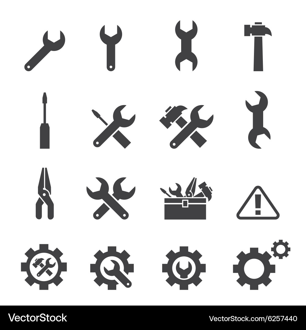Tool icon set Royalty Free Vector Image - VectorStock