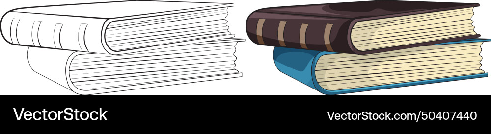 Two stacked books in a simple style Royalty Free Vector