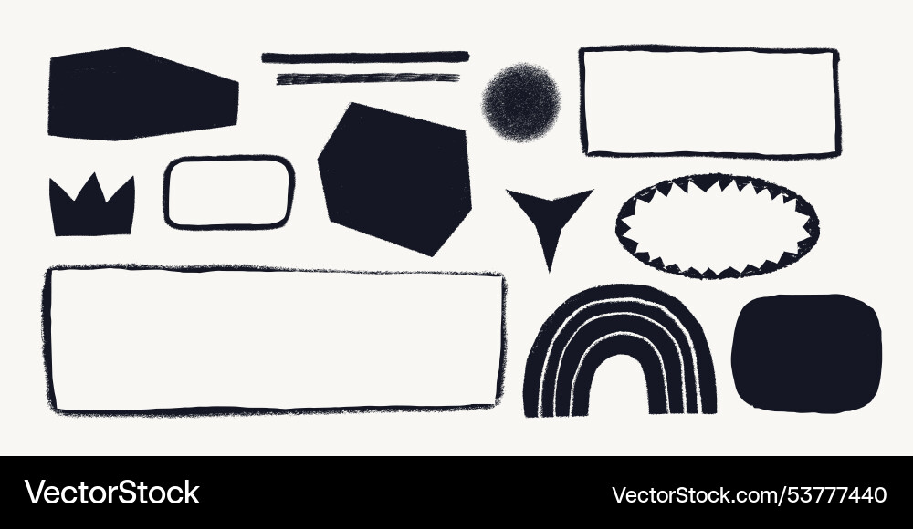 Various geometrical shapes and frames with ripped Vector Image