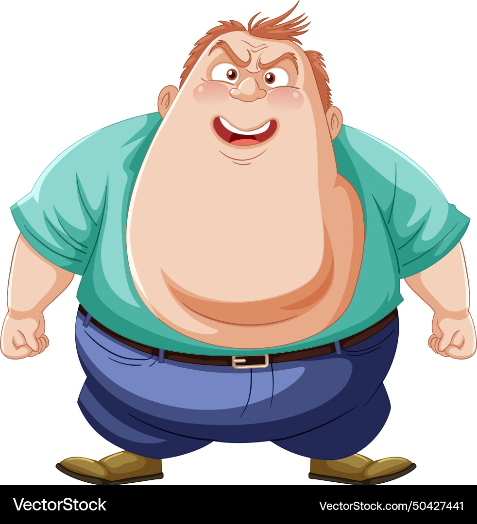 A happy overweight man Royalty Free Vector Image