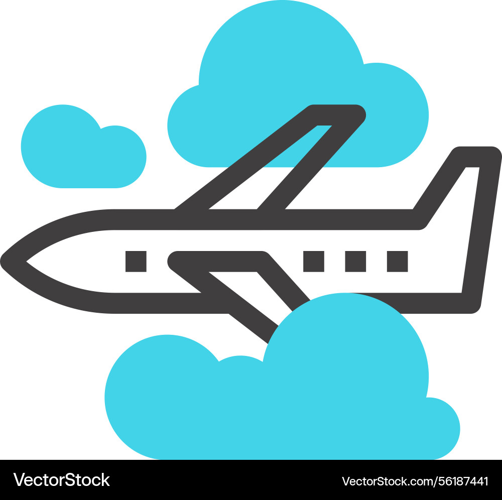Airplane flight icon Royalty Free Vector Image