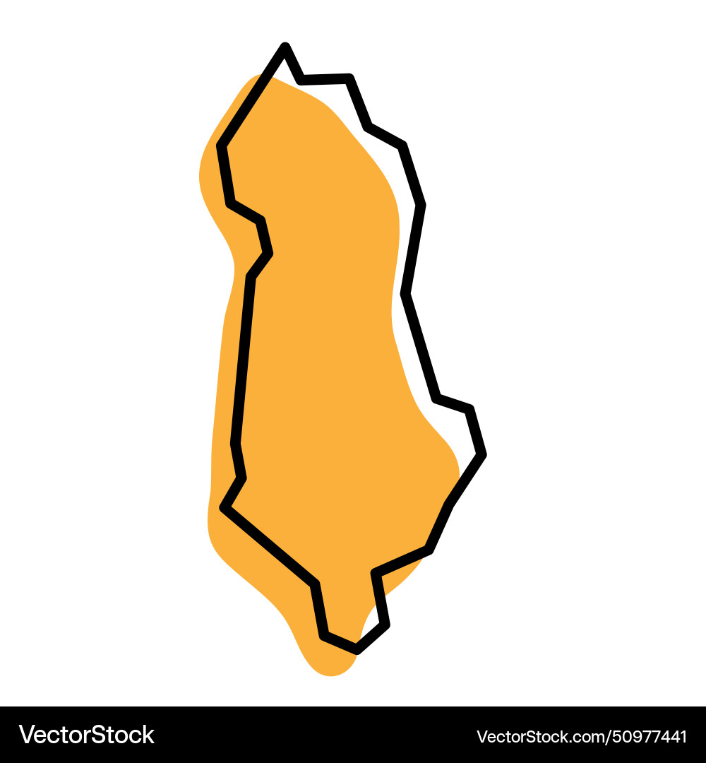 Albania simplified map Royalty Free Vector Image