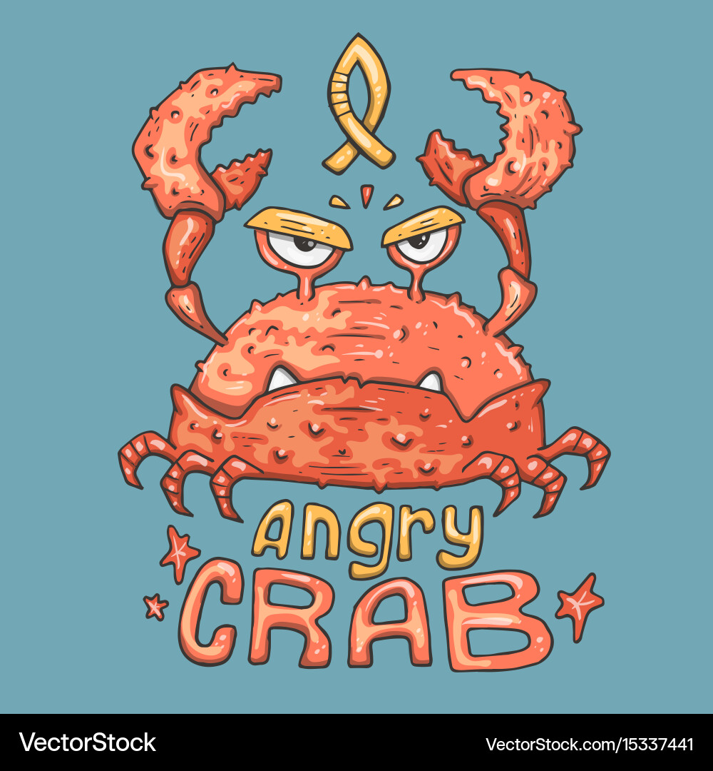 Cartoon angry crab Royalty Free Vector Image - VectorStock