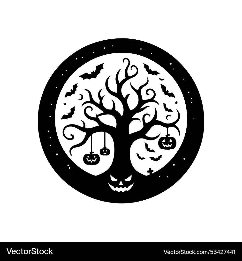 Halloween element logo icon silhouette Royalty Free Vector