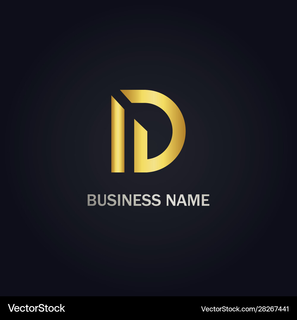 Initial D Shape Business Logo Royalty Free Vector Image