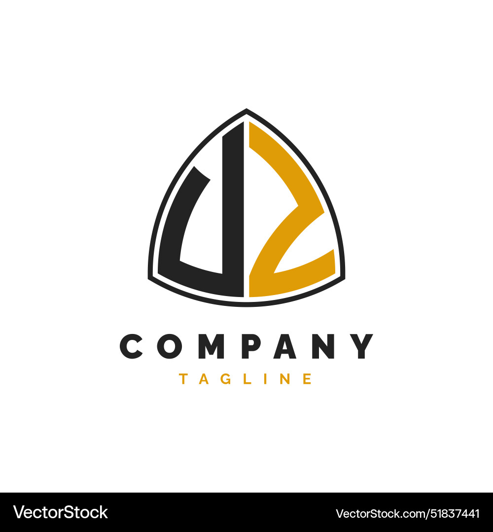 Initial letter uz logo design alphabet Royalty Free Vector