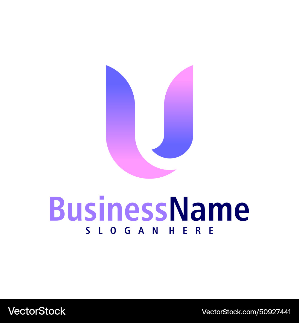 Letter u logo design creative initial Royalty Free Vector