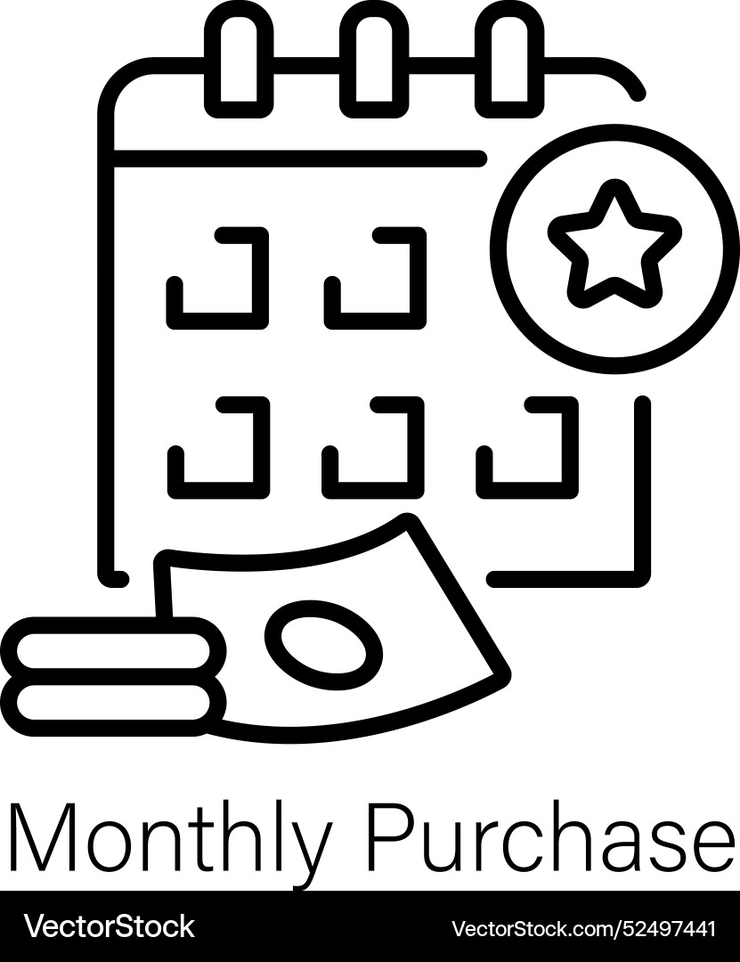 Monthly purchase Royalty Free Vector Image - VectorStock