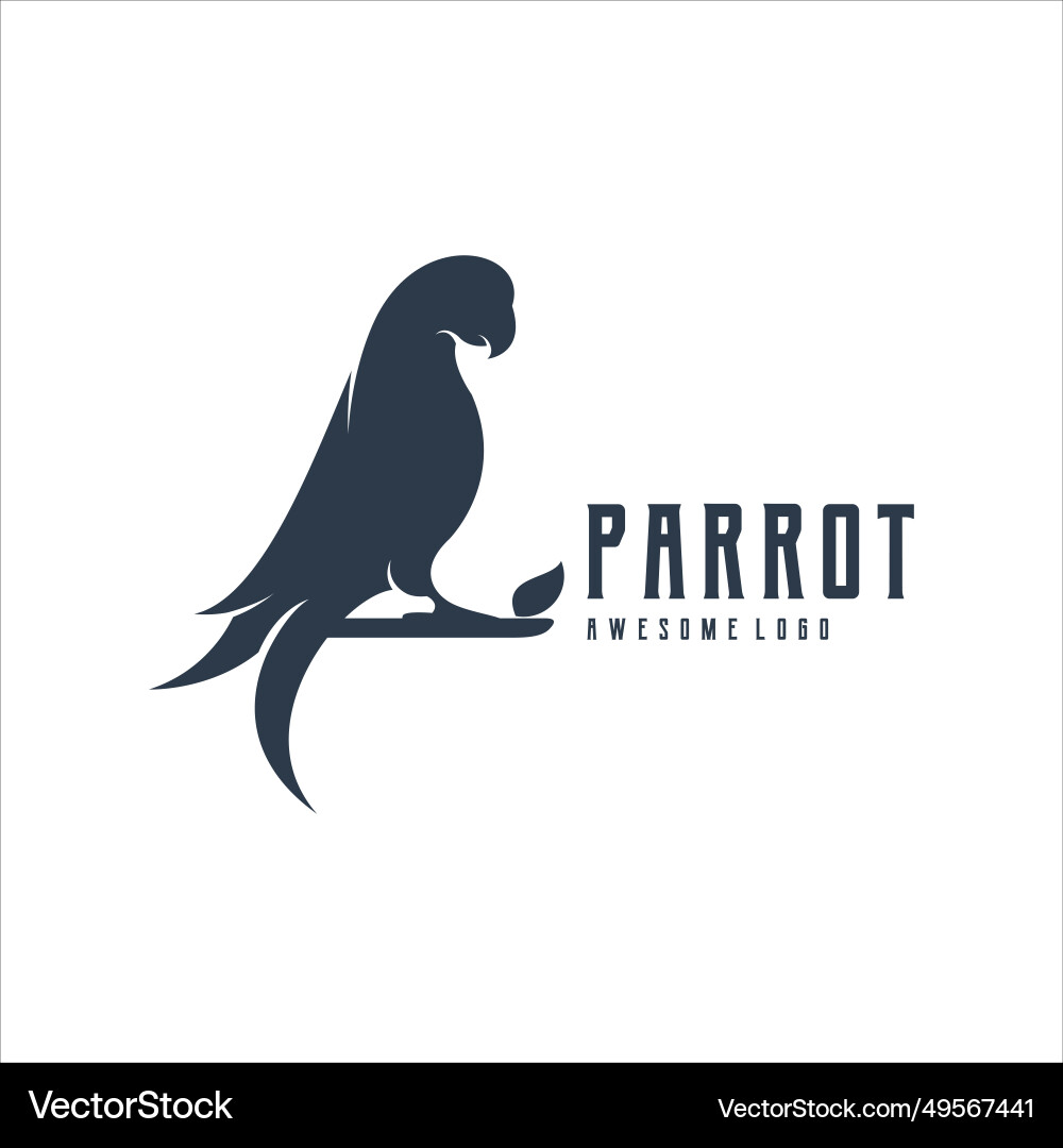 Parrot logo vintage retro Royalty Free Vector Image