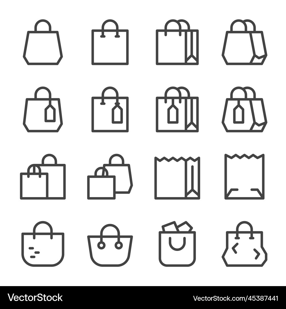 Shopping bag line icon Royalty Free Vector Image