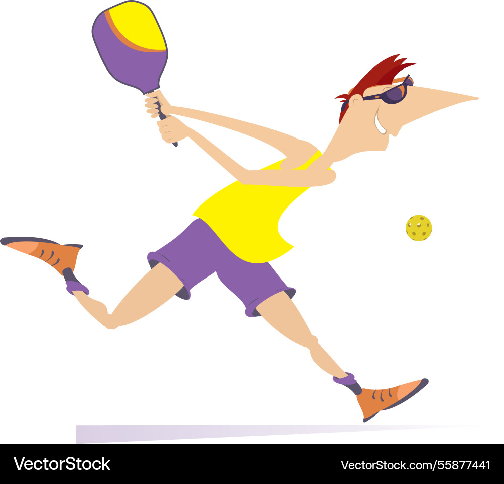 Smiling young man playing pickleball Royalty Free Vector