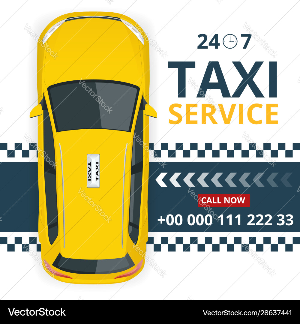 Taxi banner design template for service Royalty Free Vector